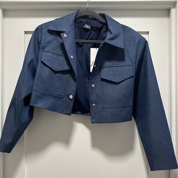 Zara | Jackets & Coats | Zara Cropped Denim Jacket | Poshmark